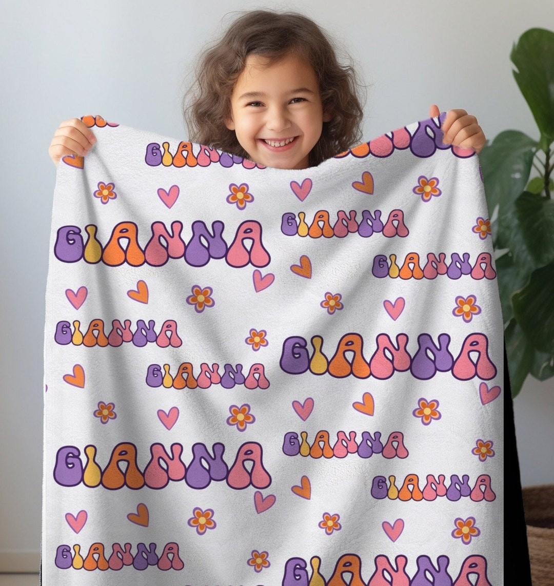 Personalized Name Blanket for Girls, Customized Baby Swaddle, Personal ...
