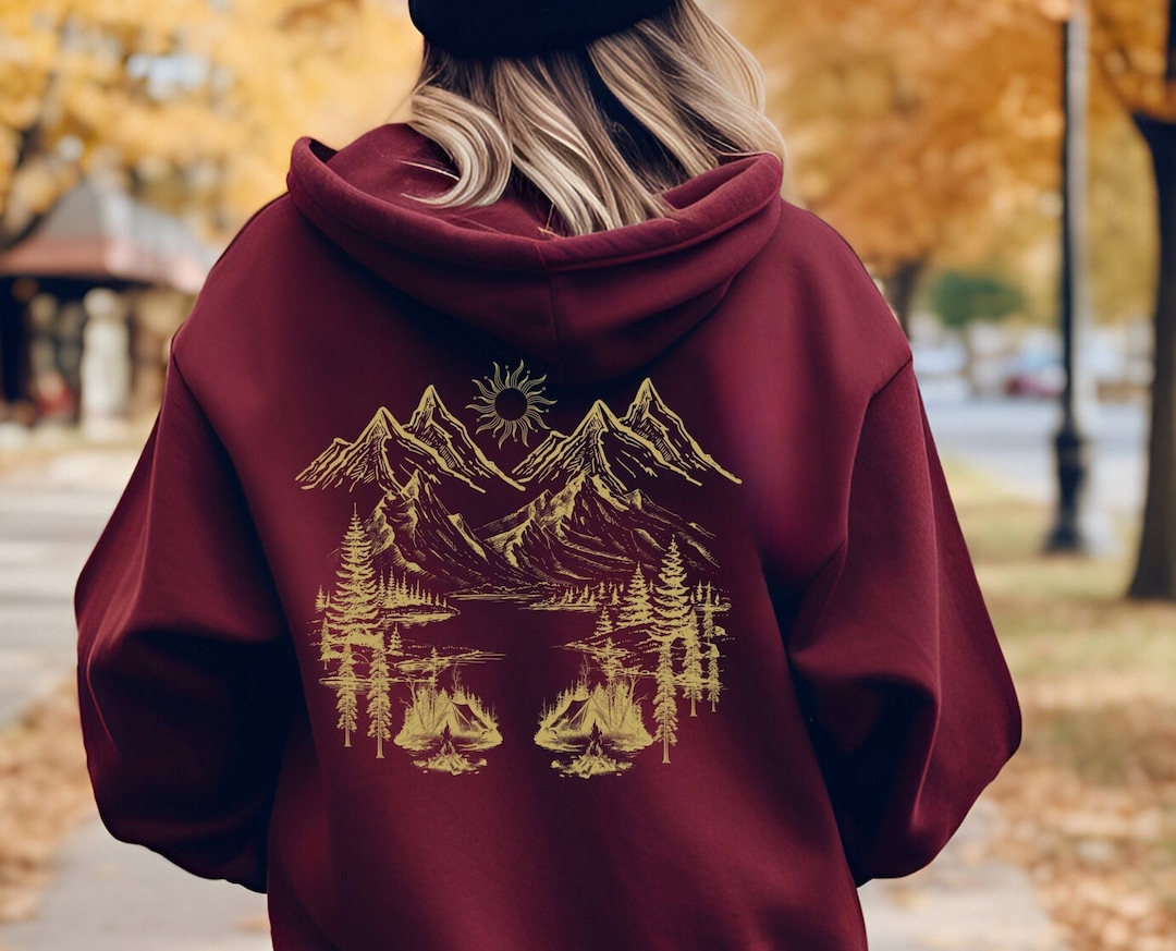 Nature Hoodie, Cottage Core Clothing, Mountain Hiking Gift, Y2K Hoodie ...