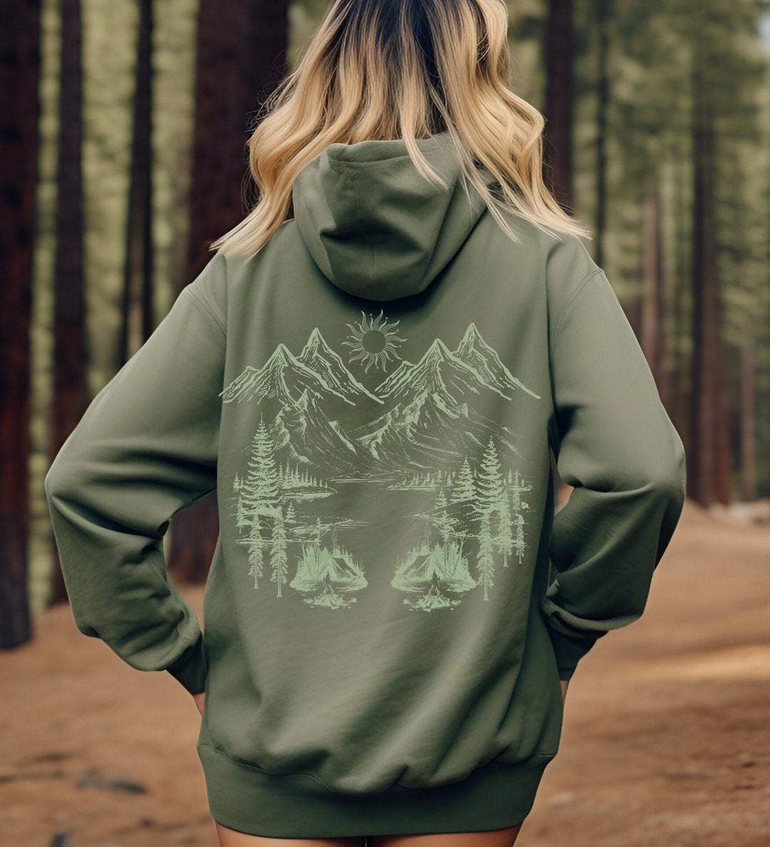 Nature Hoodie, Cottage Core Clothing, Mountain Hiking Gift, Y2K Hoodie ...