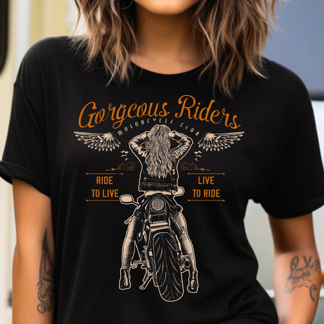 Motorcycle Riders T Shirt, Gorgeous Riders Shirt Vintage Motorcycle ...