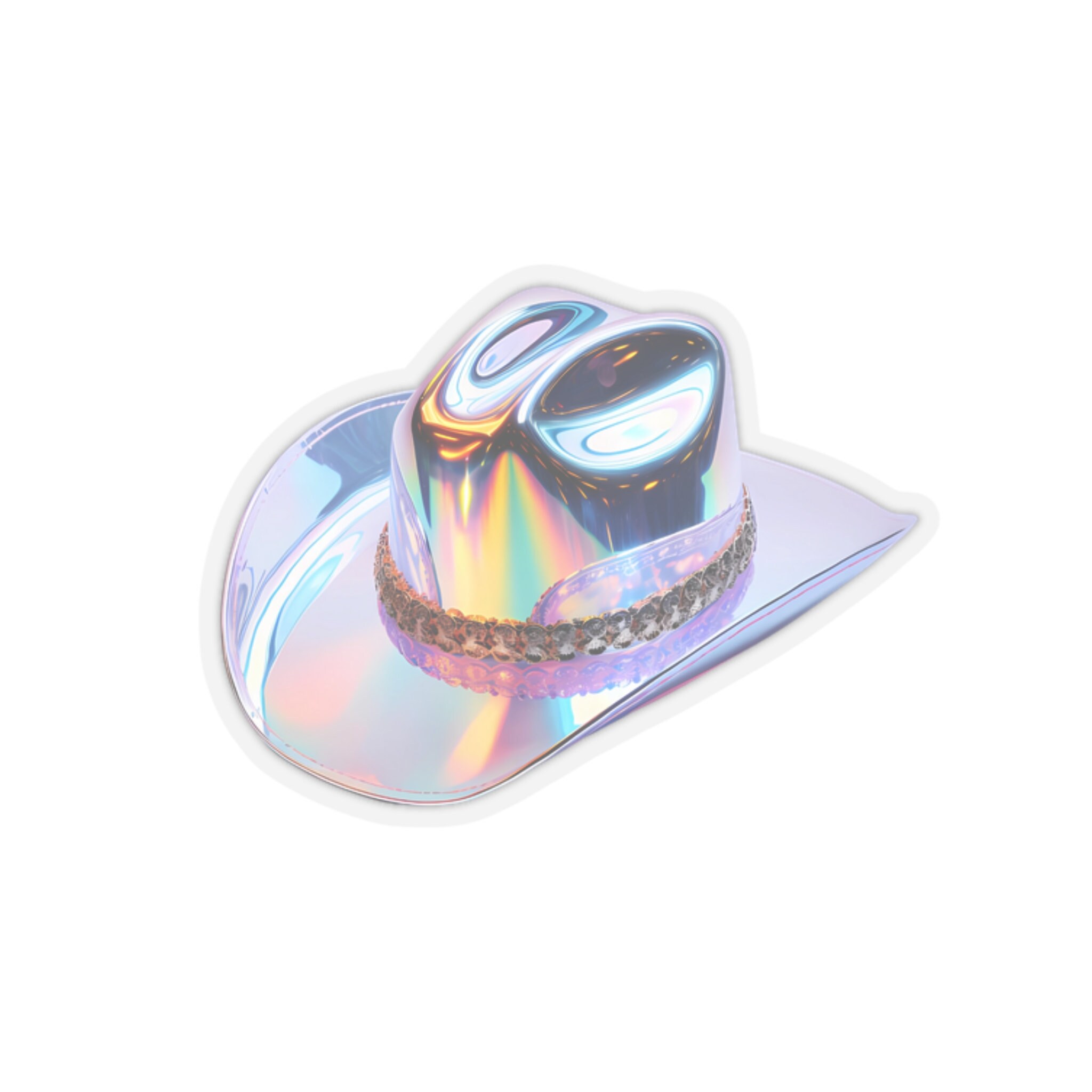 Holographic Cowboy Hat Sticker, Iconic Country Western Cowgirl Decal ...
