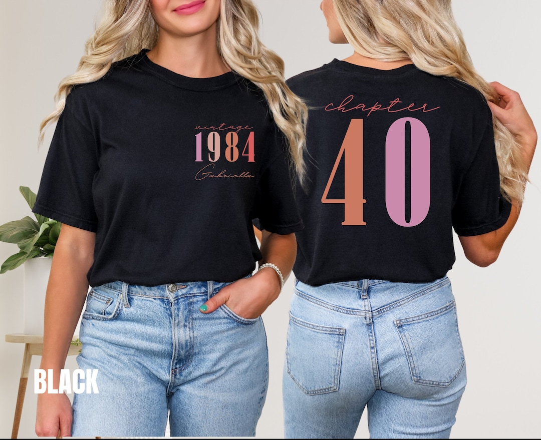 Personalized 40th Birthday Shirt, Vintage 1984 Top, Custom Age Shirt ...