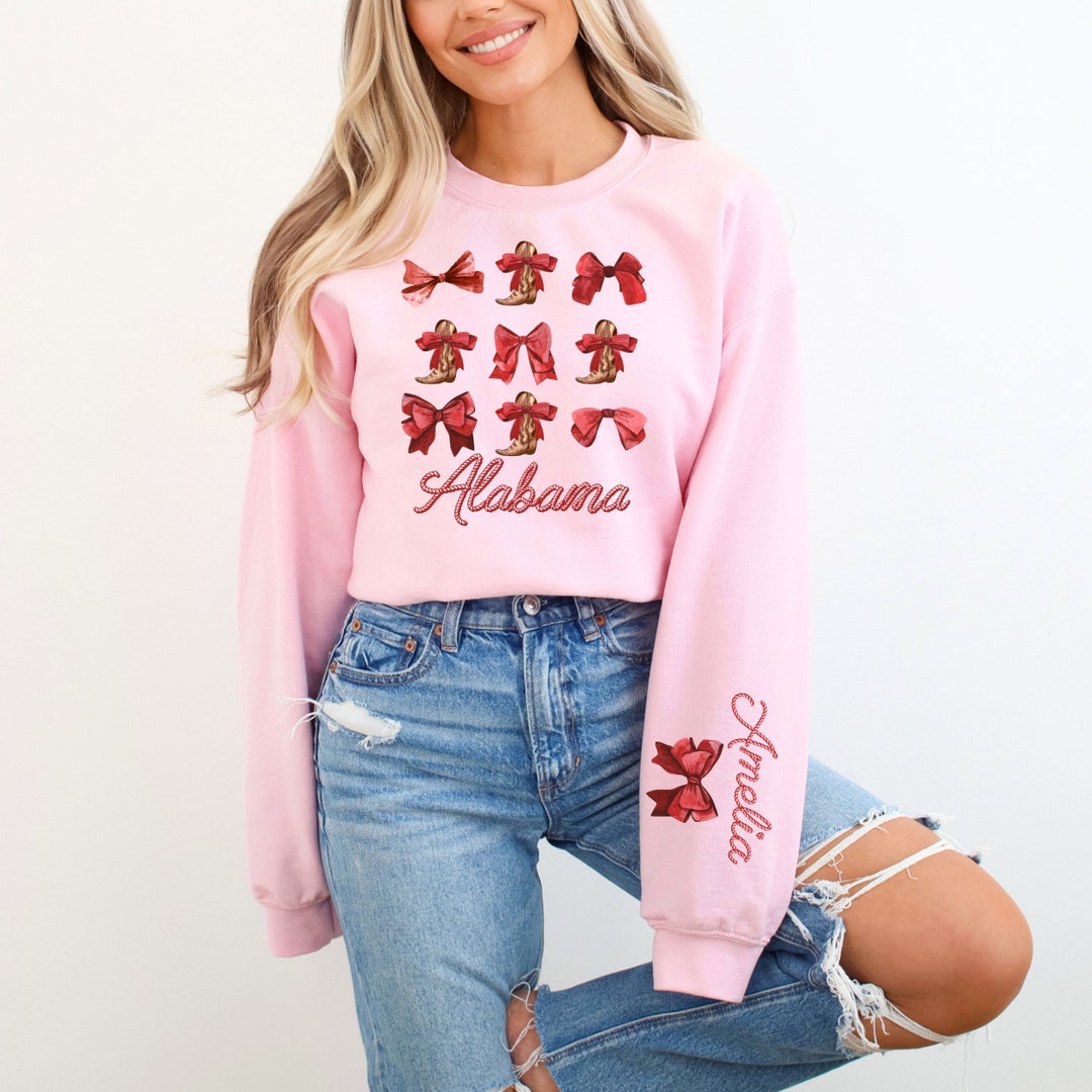 Personalized Coquette Alabama Sweatshirt, Custom Cowgirl Aesthetic ...