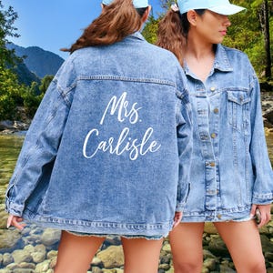 Personalized Mrs. Jean Jacket, Bride Jean Jacket, Mrs. Denim Jacket ...