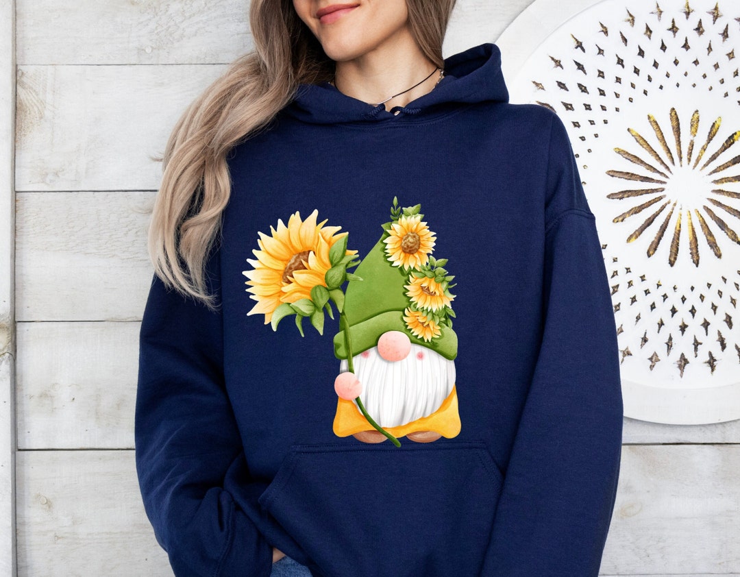 Gnome Hoodie, Cute Gnome Clothing, Gnome Lover Gifts, Flower Gnome ...