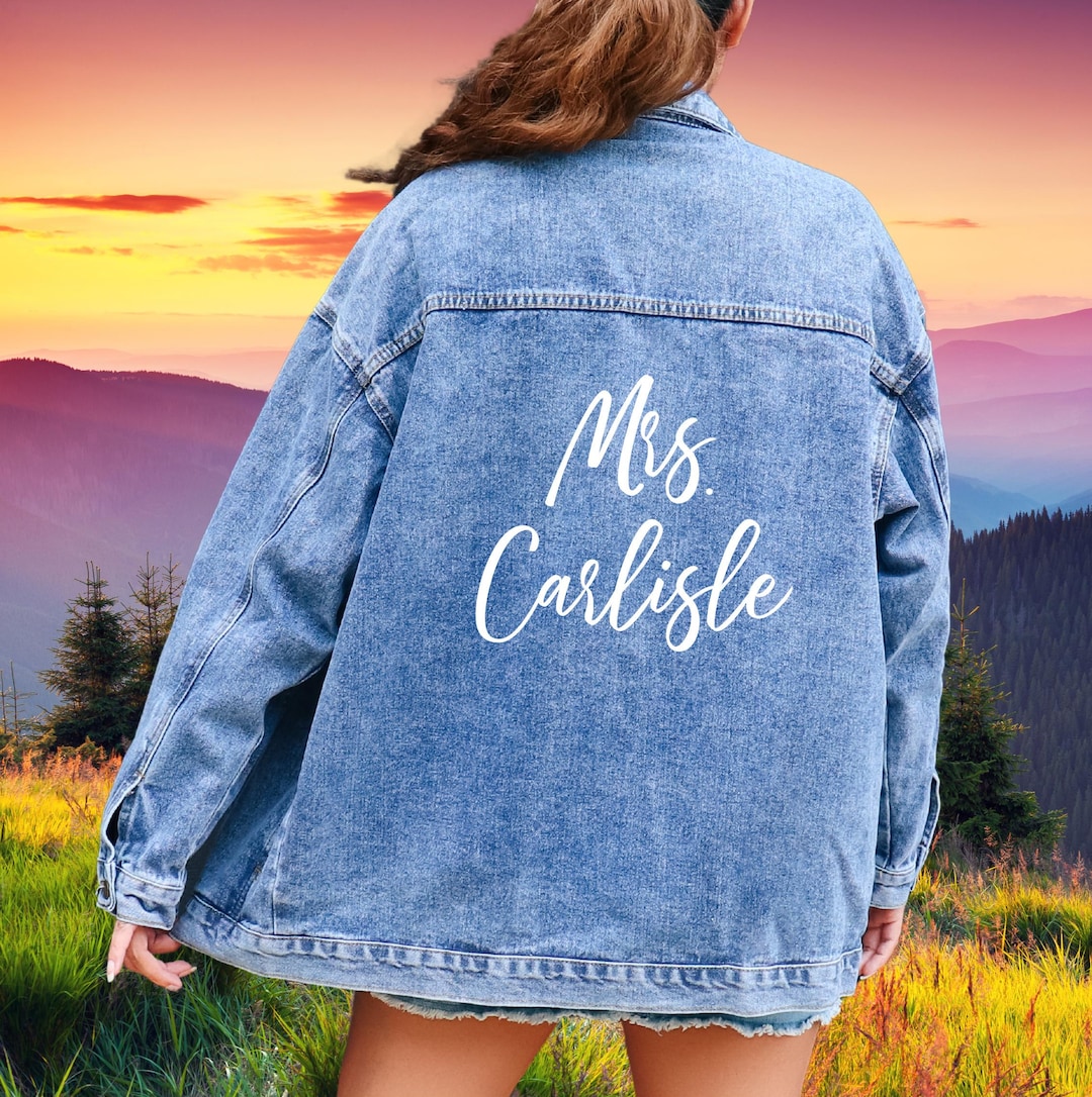 Personalized Mrs. Jean Jacket, Bride Jean Jacket, Mrs. Denim Jacket ...