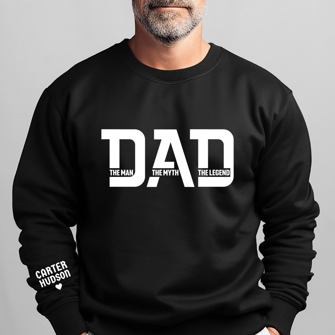 Personalized Dad Sweatshirt With Kids Names, Heart on My Sleeve ...