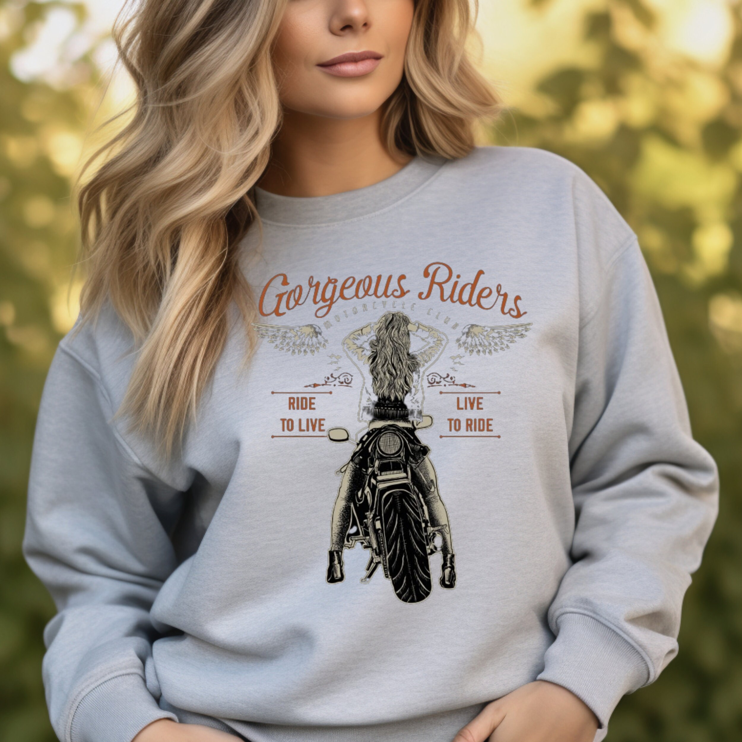 Motorcycle Riders Sweatshirt, Gorgeous Riders Shirt, Vintage Motorcycle ...