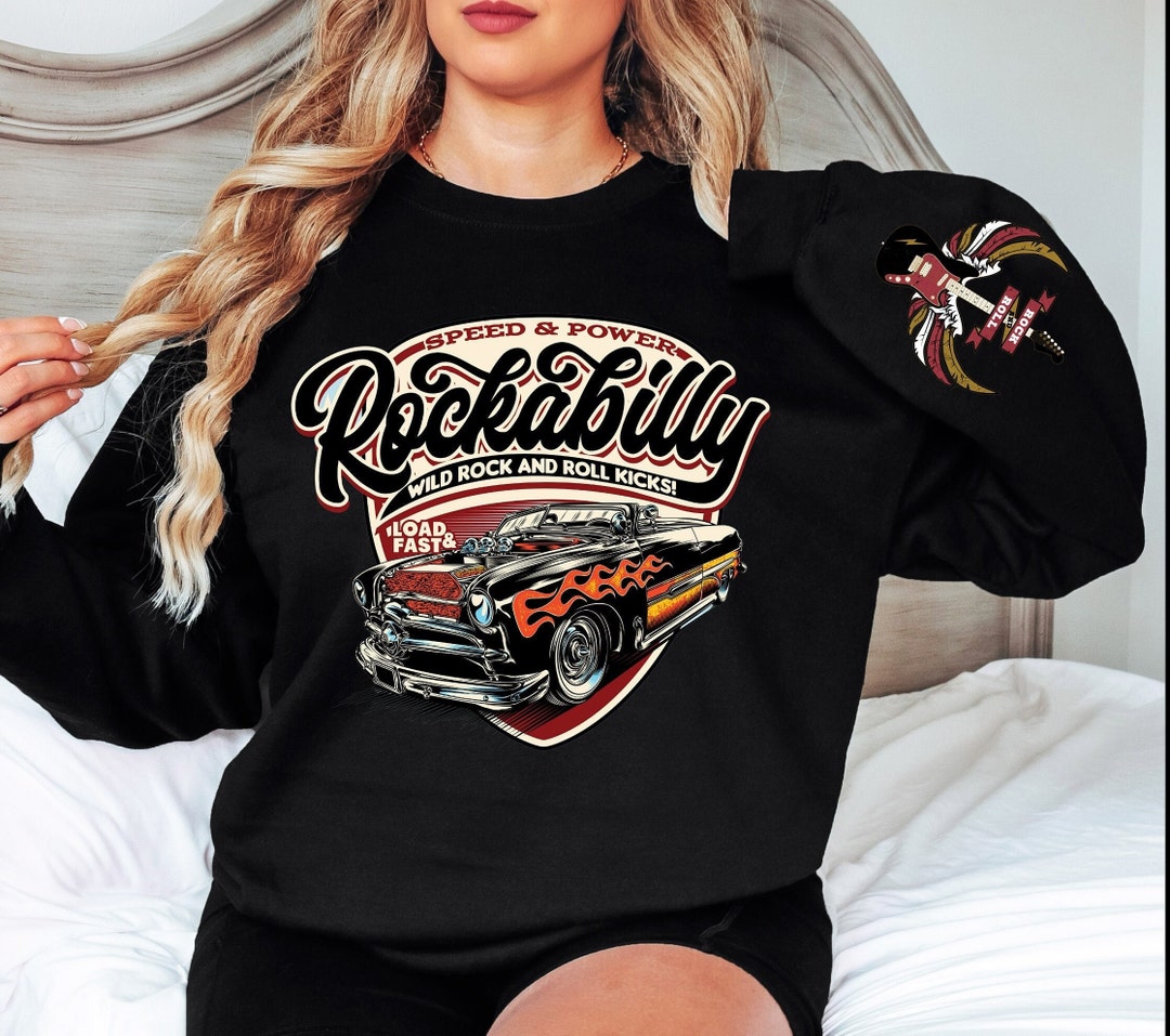 Rockabilly Sweatshirt With Sleeve , Rock and Roll, Songs, Music, 1950's ...