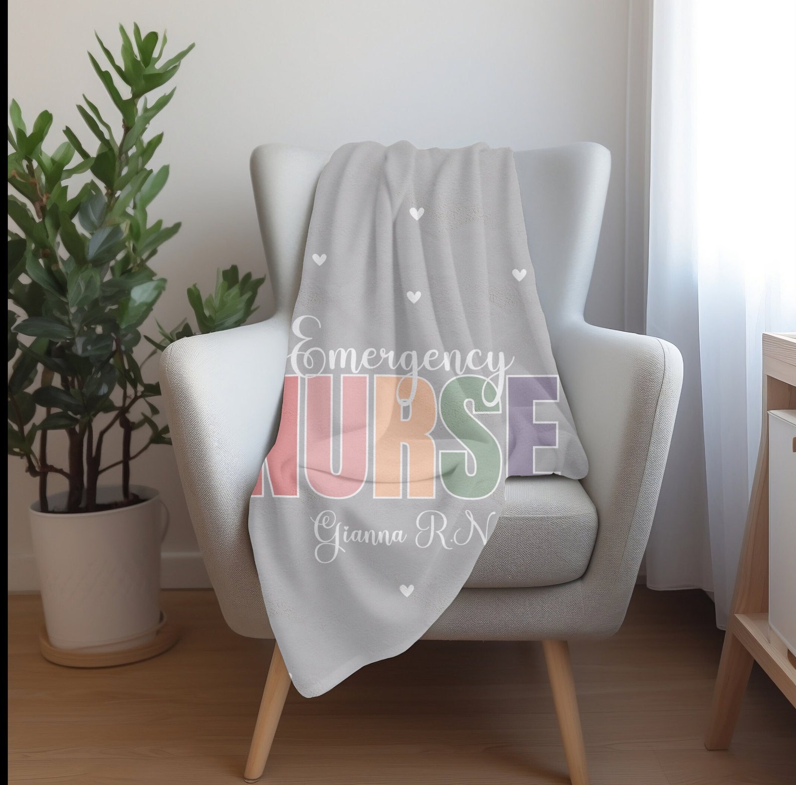 Personalized Nurse Blanket, Custom Throw Blanket With Name, Gift for ...