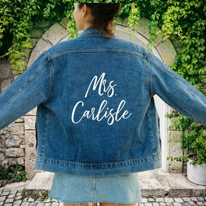 Personalized Mrs. Jean Jacket, Bride Jean Jacket, Mrs. Denim Jacket ...