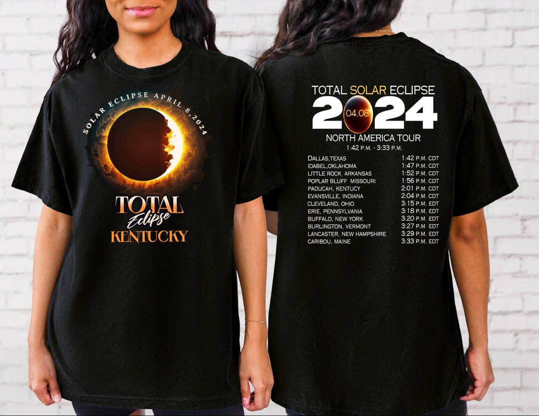 Kentucky Total Solar Eclipse 2024 Shirt, Path of Totality, Moon Astronomy Gift, Path of ...