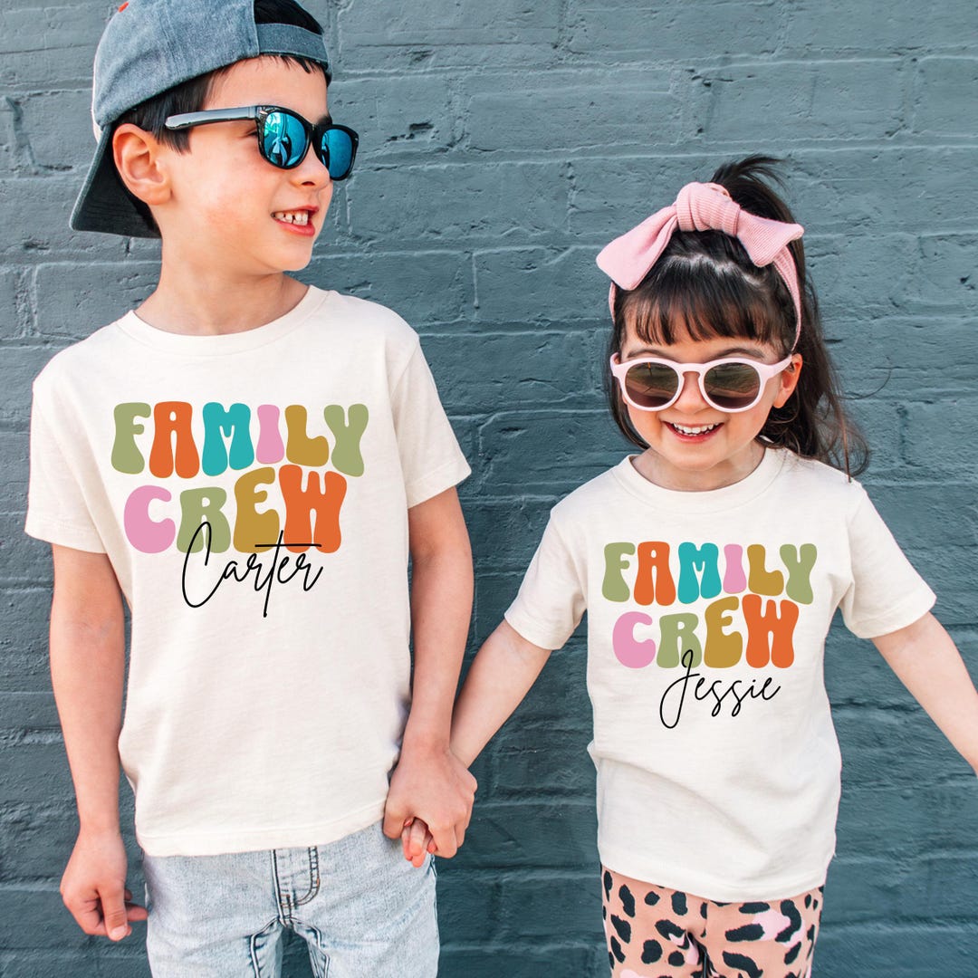 Custom Matching Family Shirts With Names, Personalized Retro Groovy ...