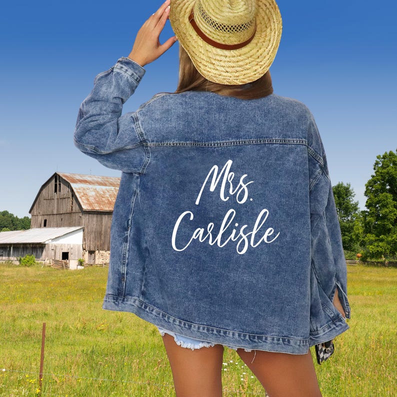 Personalized Mrs. Jean Jacket, Bride Jean Jacket, Mrs. Denim Jacket ...