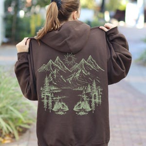 Nature Hoodie, Cottage Core Clothing, Mountain Hiking Gift, Y2K Hoodie ...