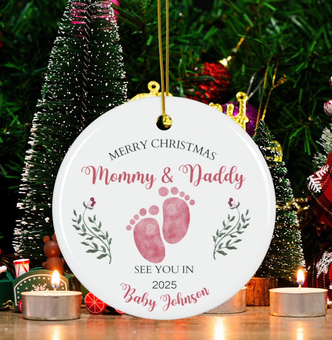 Personalized Baby 2025 Announcement Ornament, New Baby 2025, Pregnancy ...