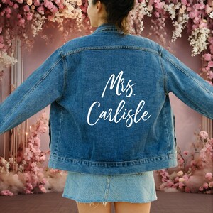 Personalized Mrs. Jean Jacket, Bride Jean Jacket, Mrs. Denim Jacket ...