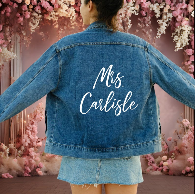 Personalized Mrs. Jean Jacket, Bride Jean Jacket, Mrs. Denim Jacket ...