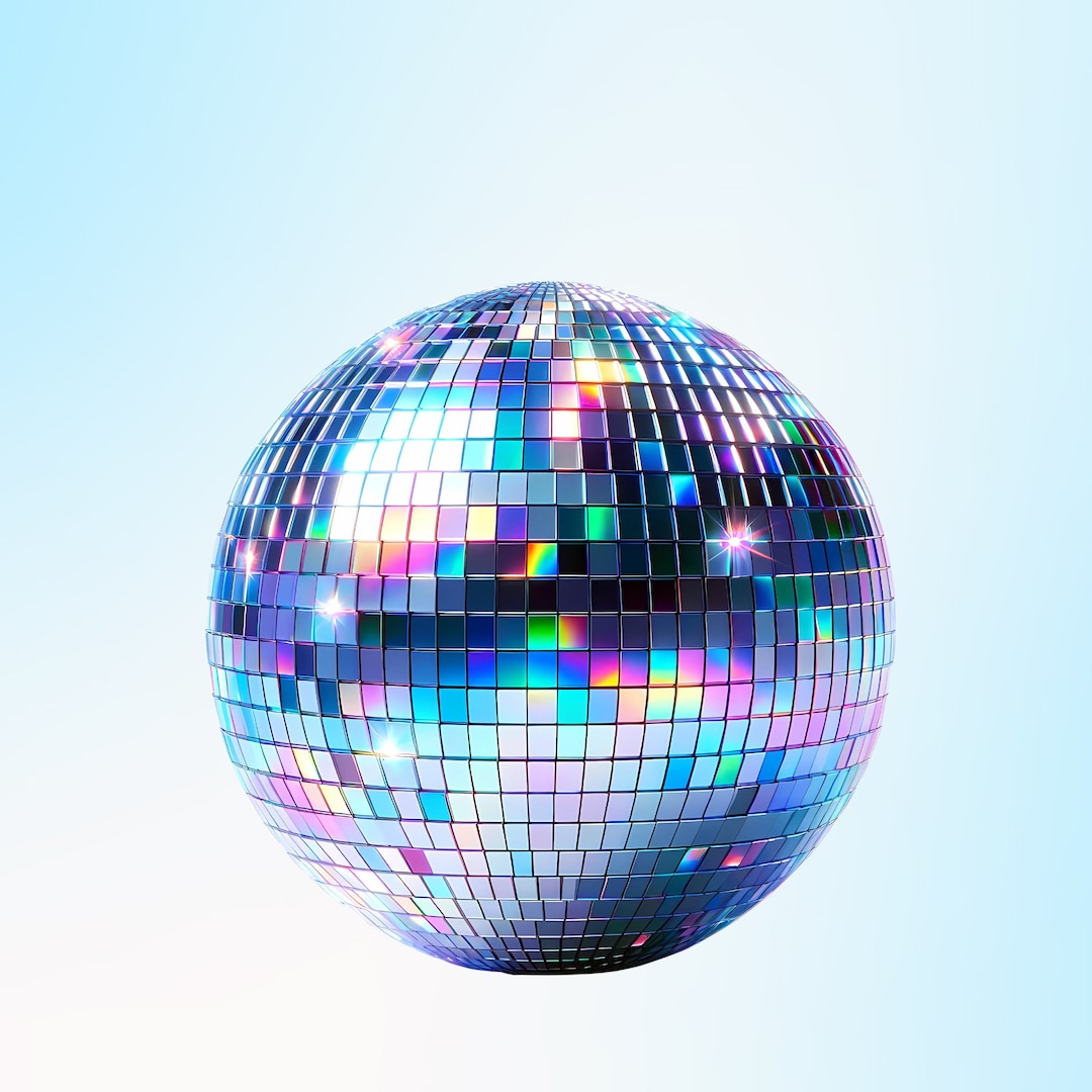 Holographic Disco Ball Sticker, Psychedelic Mirrorball Decal, Shiny ...