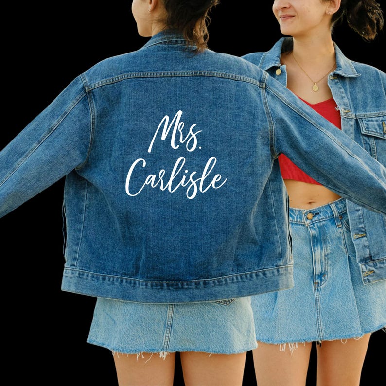 Personalized Mrs. Jean Jacket, Bride Jean Jacket, Mrs. Denim Jacket ...