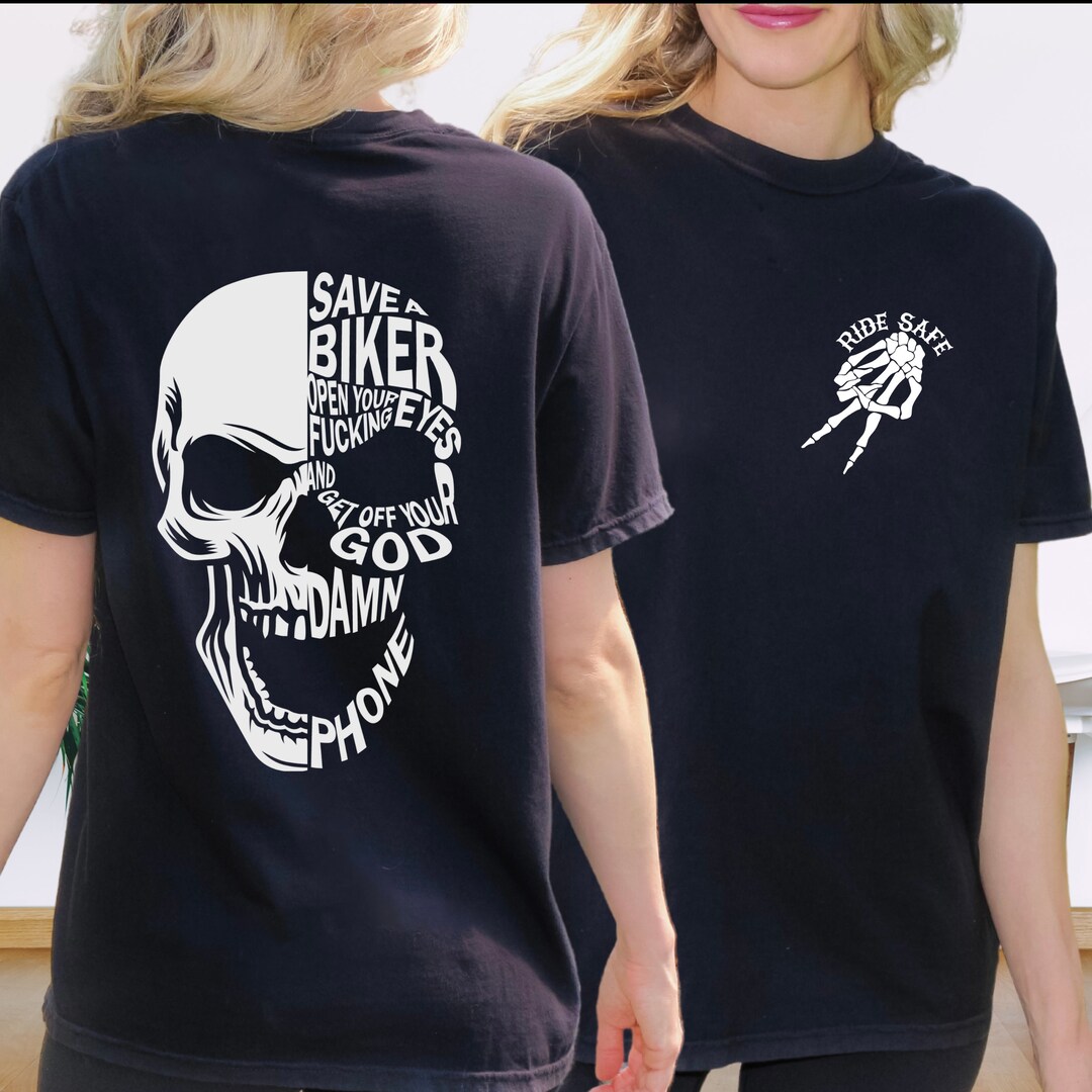 Motorcycle Shirt, Save A Biker Open Your Eyes and Get off Your Phone ...