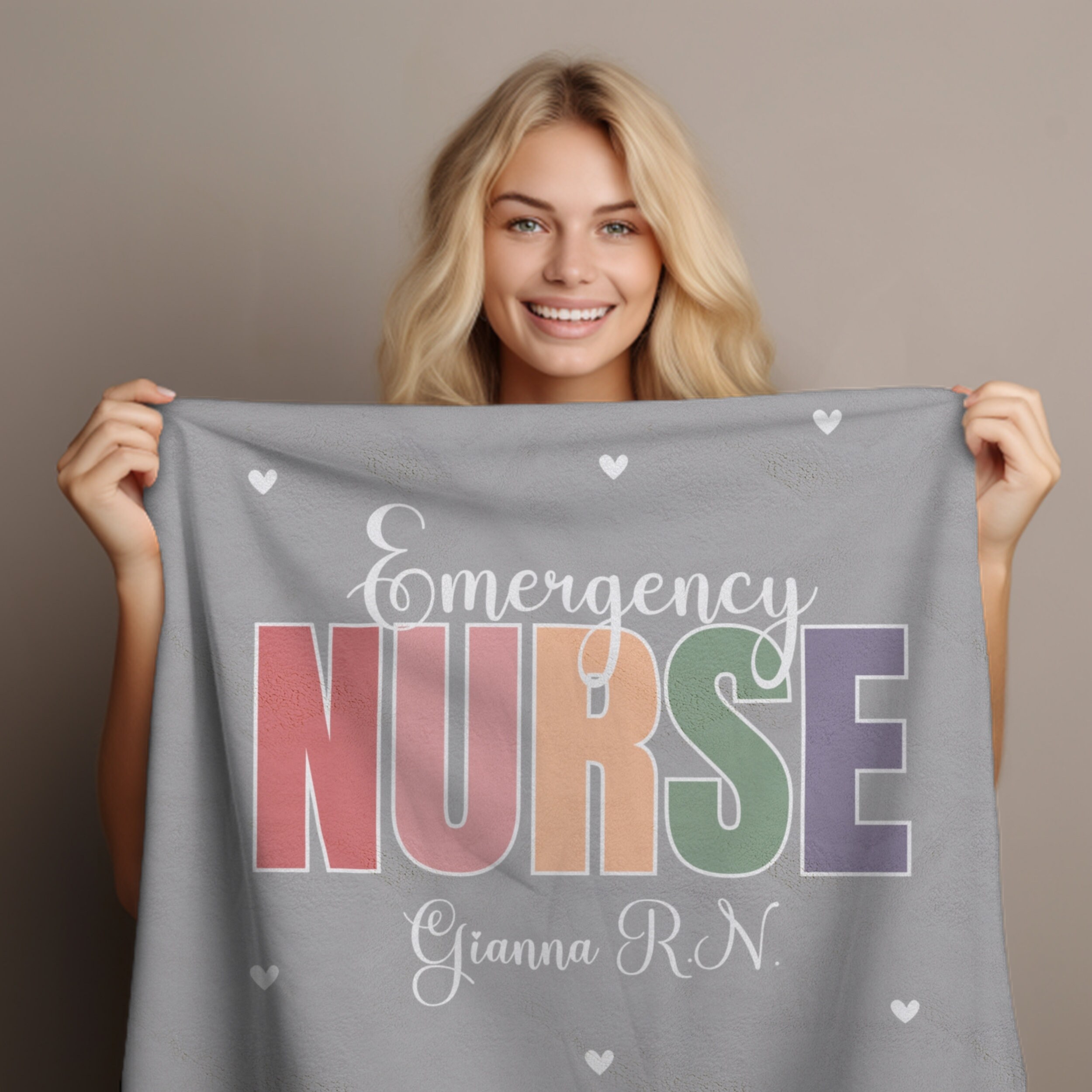 Personalized Nurse Blanket, Custom Throw Blanket With Name, Gift for ...