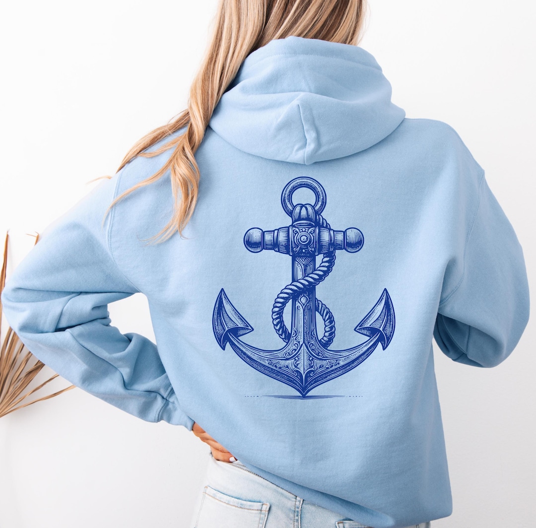 Nautical Anchor Hoodie, Captain Sweatshirt, Hoodie for Sailors, Ship ...