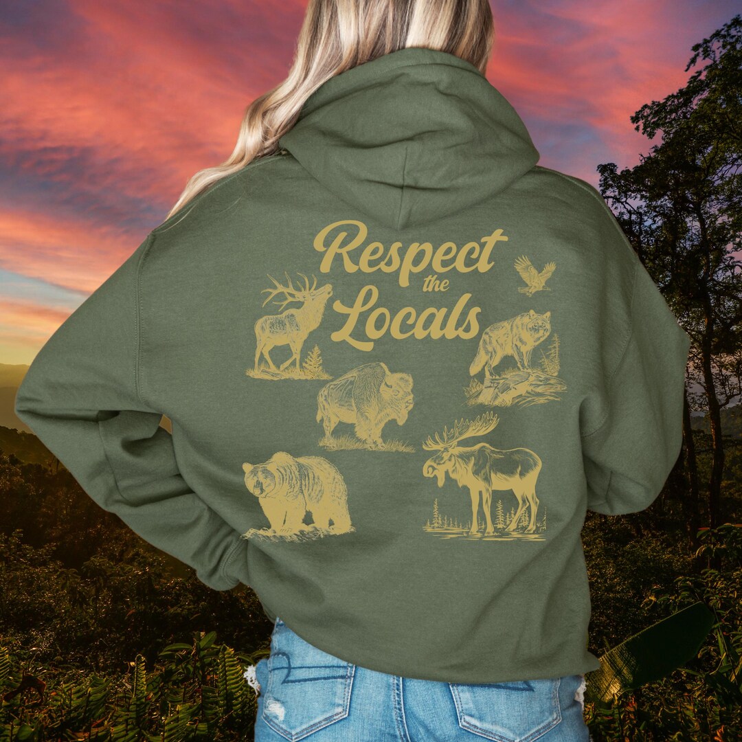 Respect the Locals Hoodie, Nature Hoodie, Forest Animals, Cottage Core ...