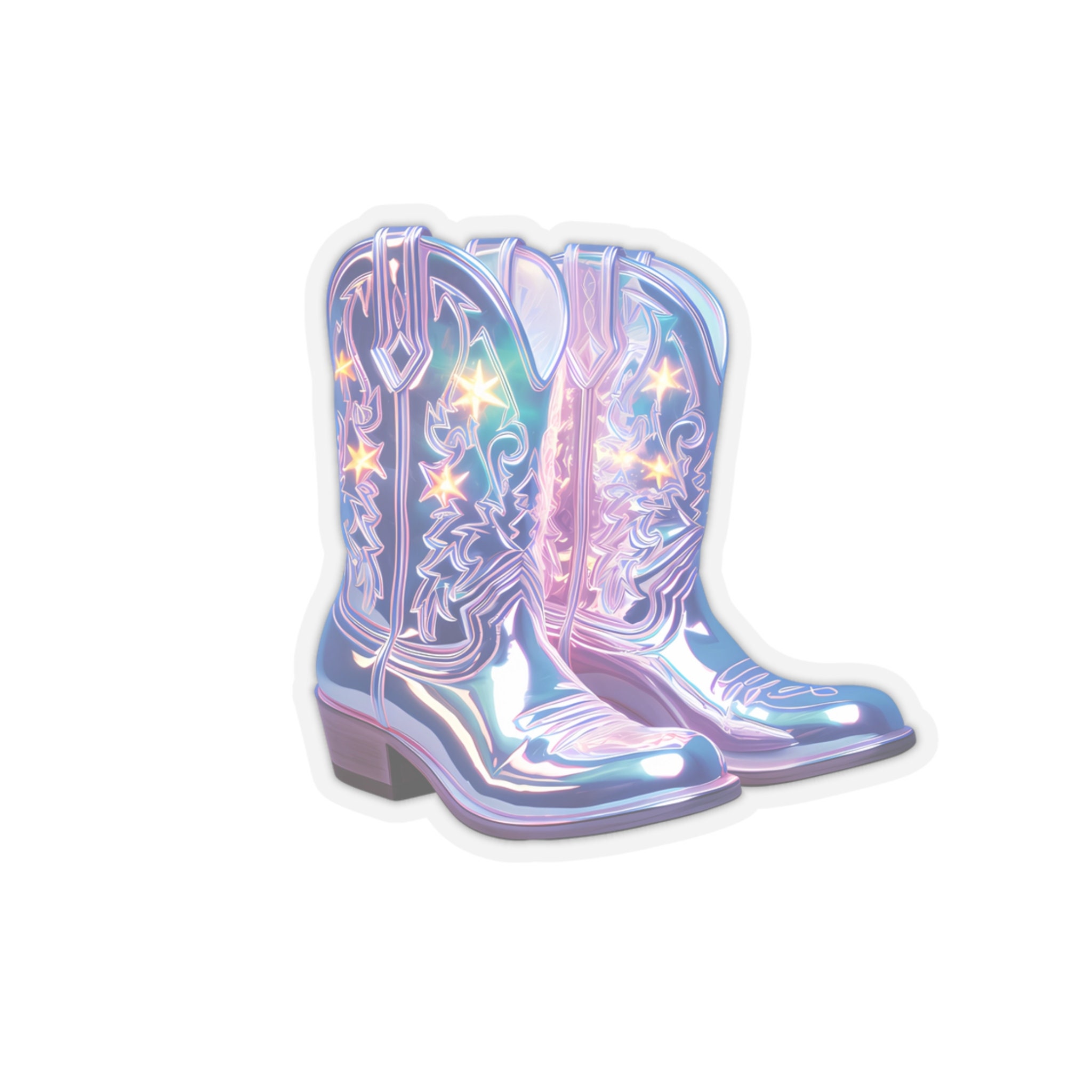 Holographic Cowboy Boots Sticker Iconic Country Western - Etsy