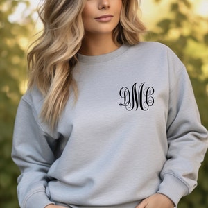 Monogrammed Sweatshirt, Monogram Sweater, Personalized Name Crewneck ...