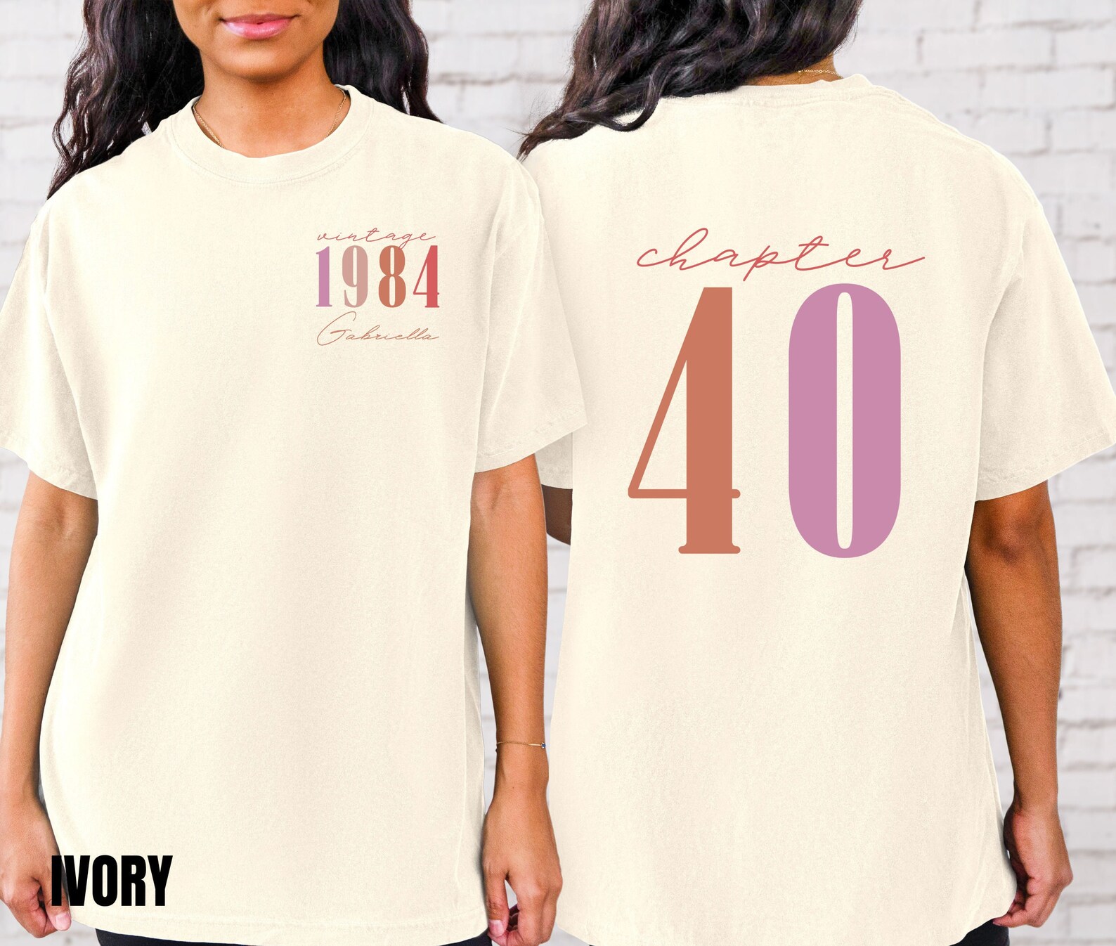 Personalized 40th Birthday Shirt, Vintage 1984 Top, Custom Age Shirt ...