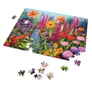 Wildflower Jigsaw Puzzle, Cottagecore Garden Puzzle, Embroidered ...