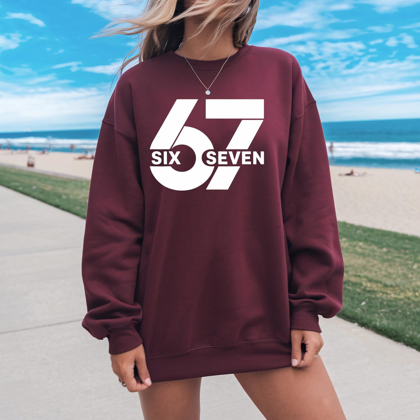 67 Sweatshirt, Six Seven Viral Meme Shirt, Funny Teacher Crewneck, Tik ...