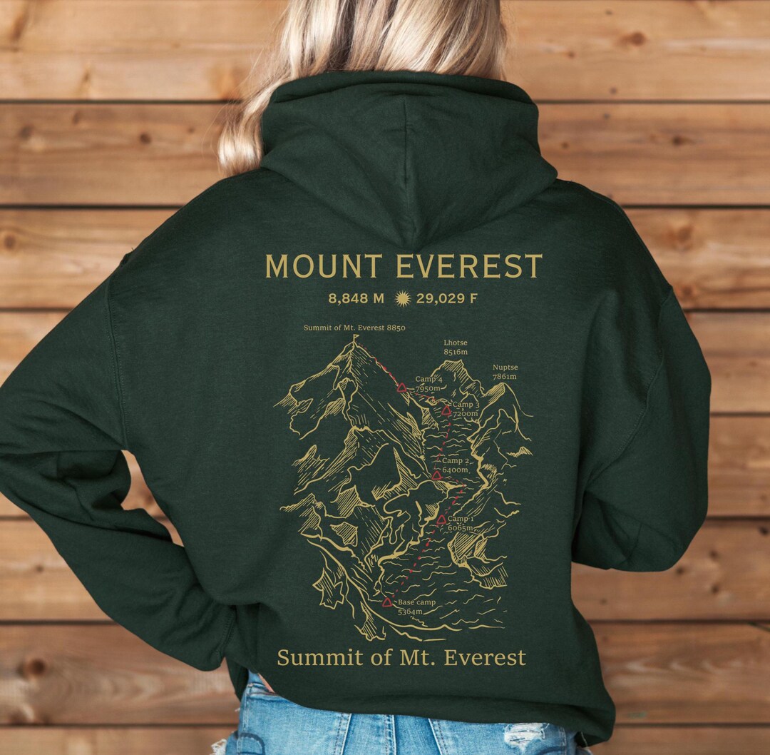 Mount Everest Hoodie, Mountain Climber Hoodie, Himalayas Asia Hoodie ...