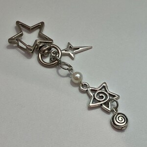 Silver Spiral Keychain | Beaded Charm / Handmade - Etsy