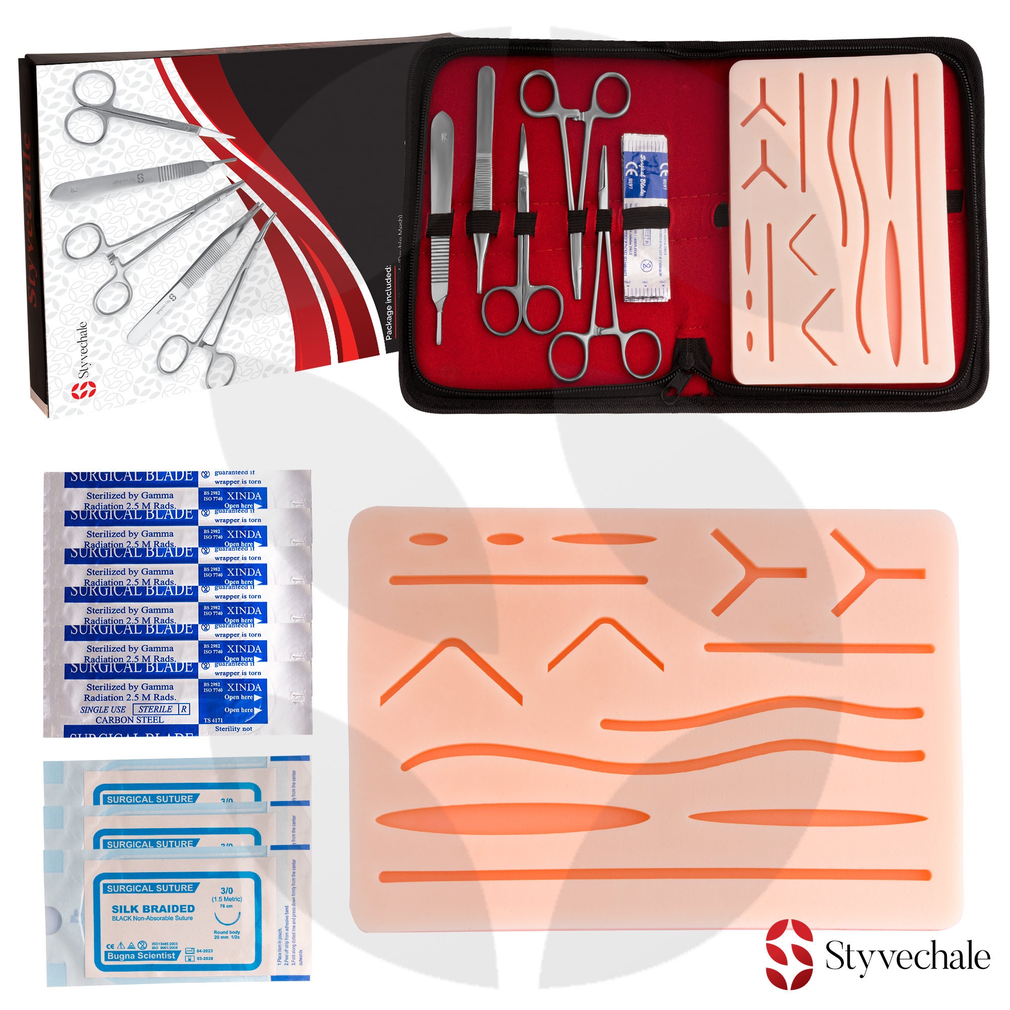 Suture Practice Kit for Medical Students Suturing Training Kit Pad ...