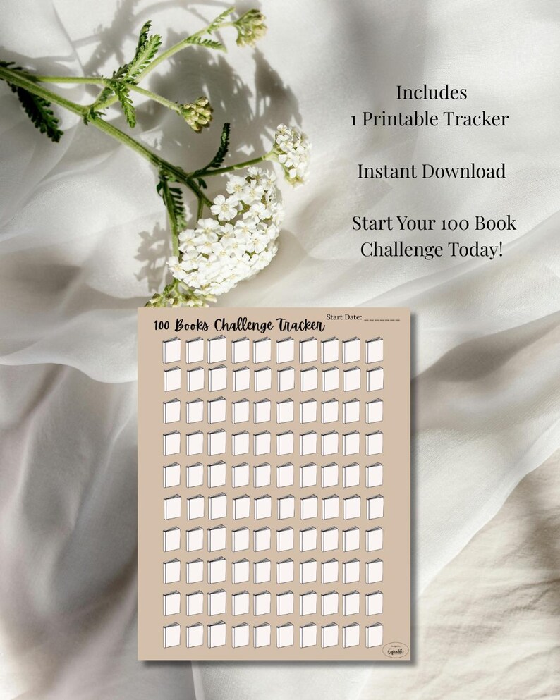 100 Books Challenge Tracker Printable: Cozy Reading Tracker (PDF) - Etsy