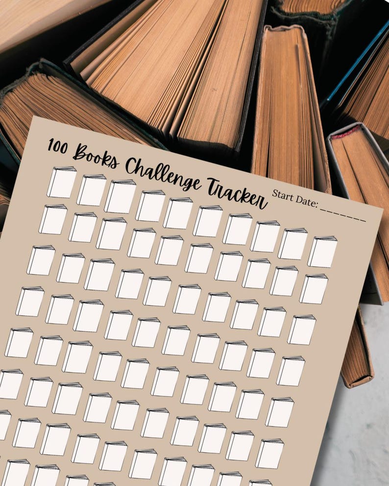 100 Books Challenge Tracker Printable: Cozy Reading Tracker (PDF) - Etsy