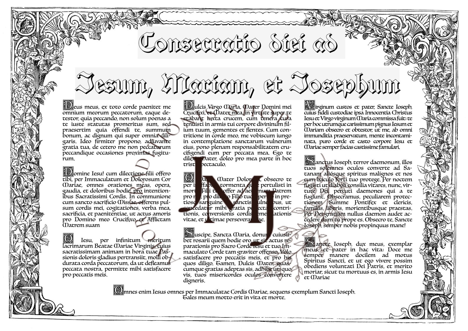 Latin Morning Consecration Prayer Print - Jesus, Mary, and Joseph ...