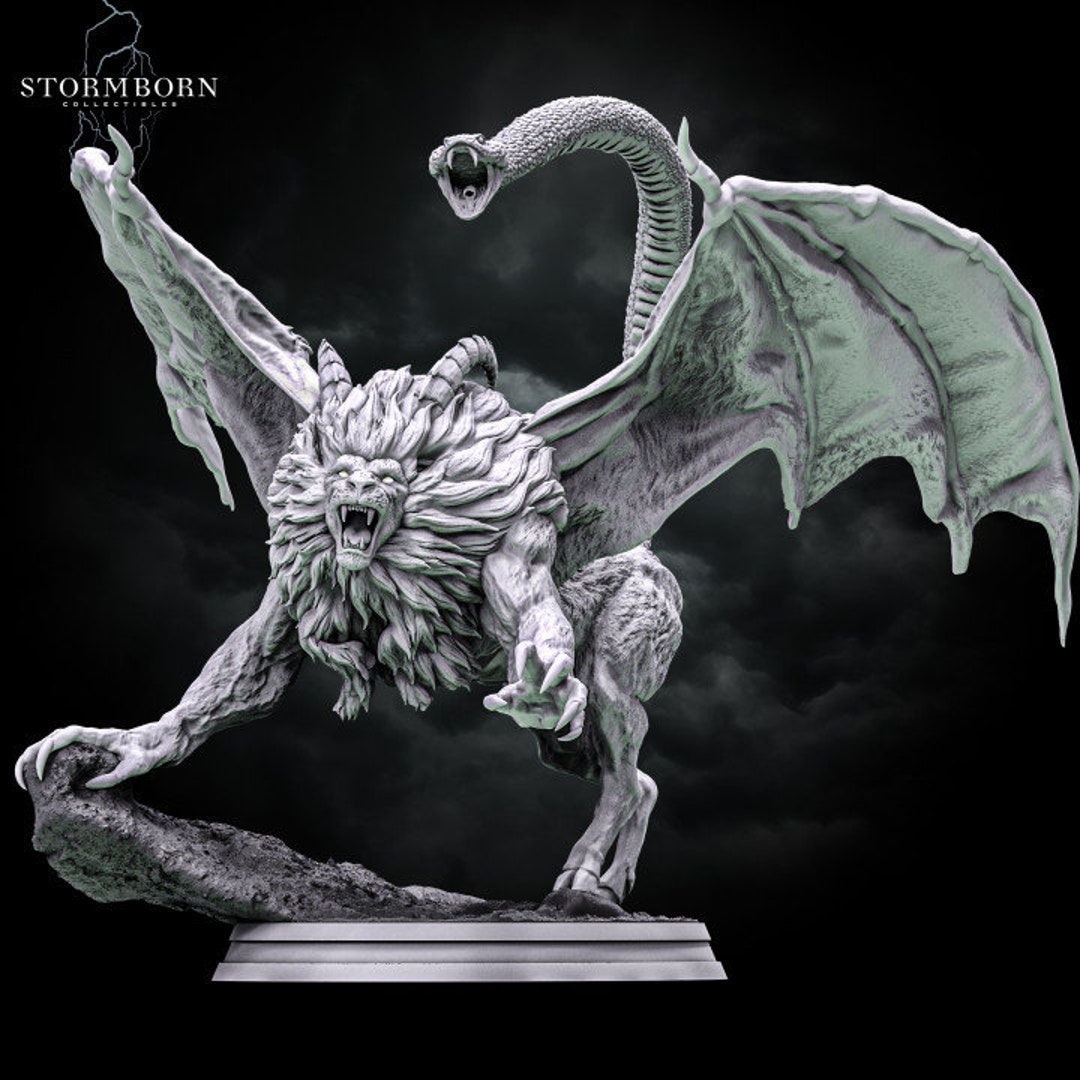 Chimera Miniature for D&D, Dungeons and Dragons, Pathfinder-designed by ...