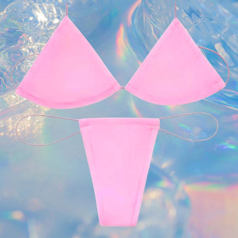 Solides Lycra Microkini Set | Babyrosa | Stripper Bikini | Exotische ...