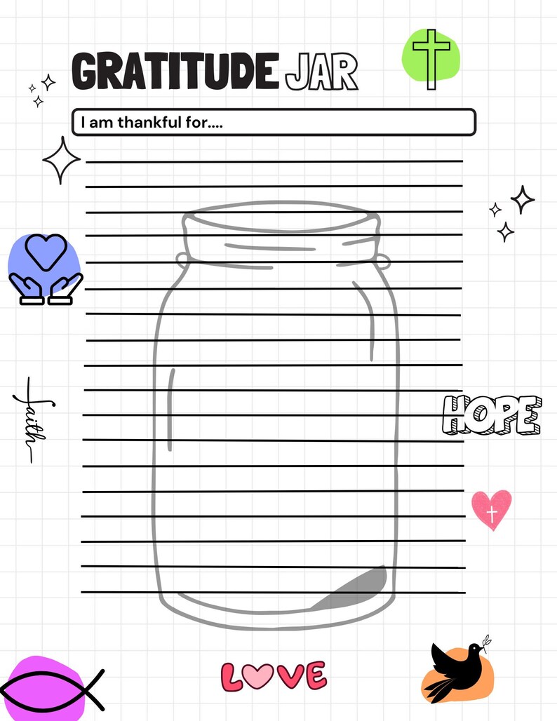 Gratitude Jar *printable* Christian Thankfulness - Etsy