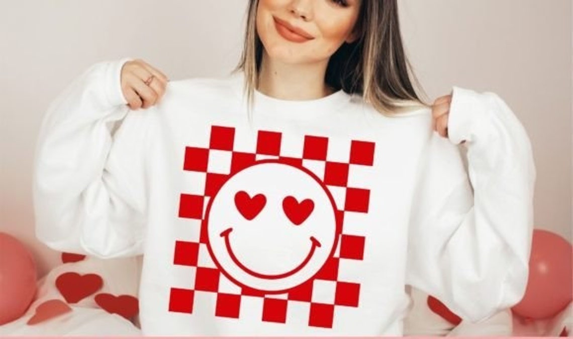 Checkers Smiley Red Png, Valentines, Smiley Face, Hearts - Etsy