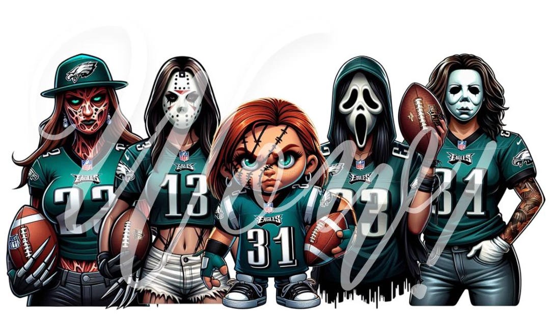 Horror Female Football Team PNG Digital Download Halloween Jersey ...