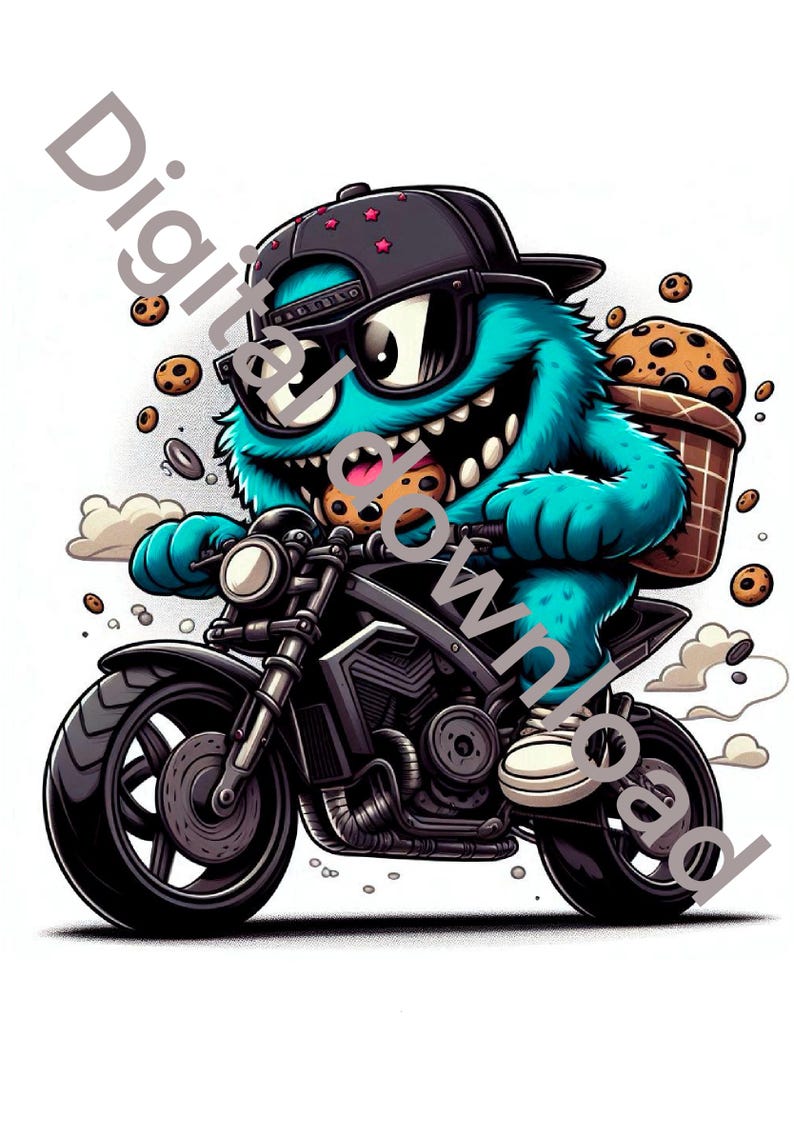 Urban COOKIE MONSTER Dirt Bike Motorcycle Bundle PNG Digital Download ...