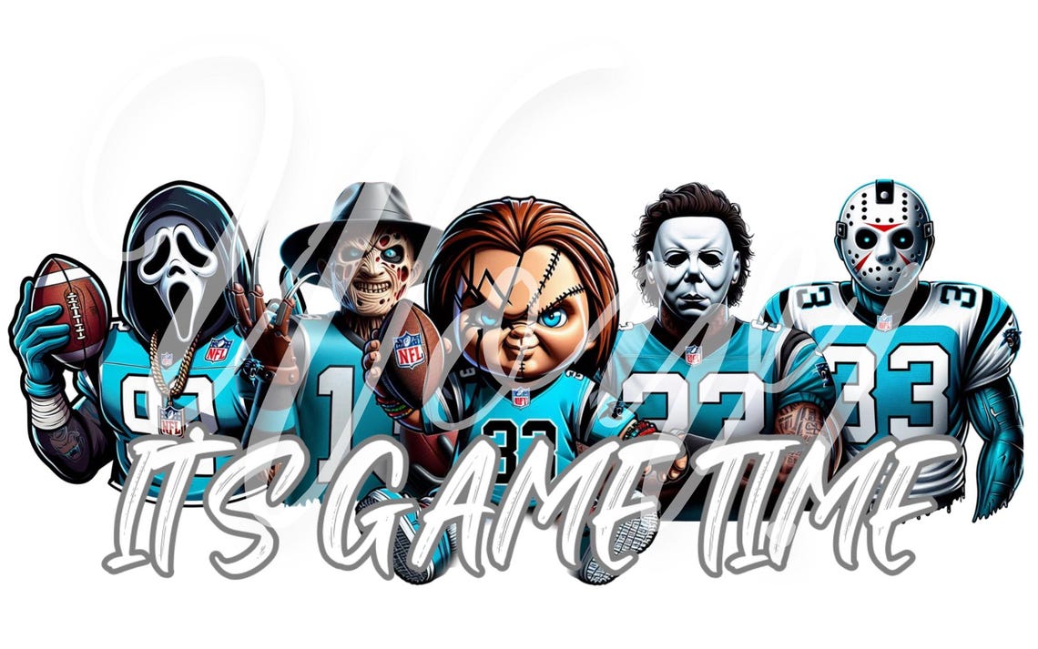 Horror Football PNG Digital Download Halloween Jersey GAMETIME - Etsy