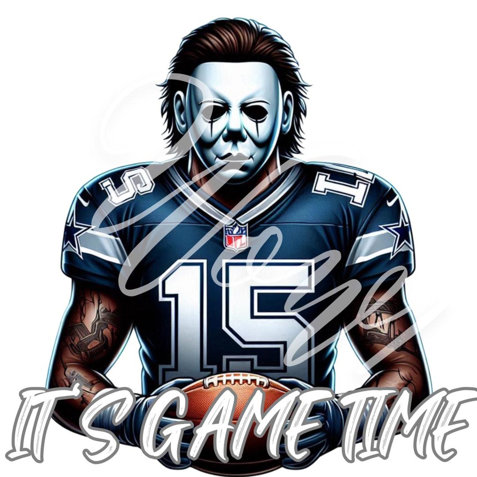 Horror Football PNG Digital Download Michael Halloween Jersey GAMETIME ...