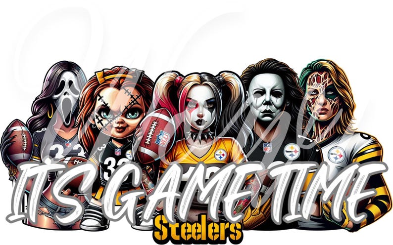 Horror Female Football Team 2 PNG Digital Download Halloween Jersey ...