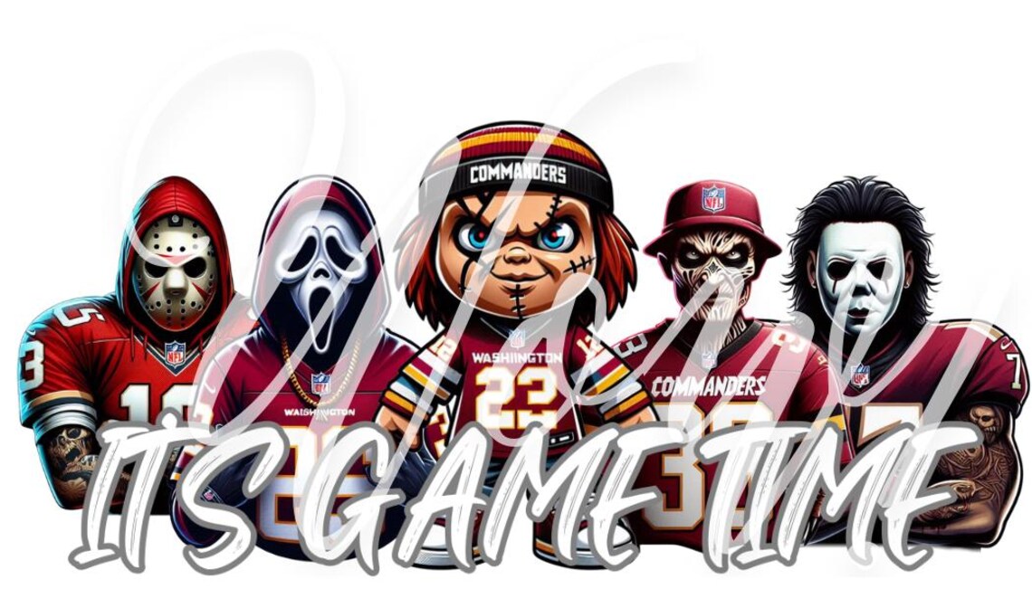 Horror Football PNG Digital Download Halloween Jersey GAMETIME - Etsy