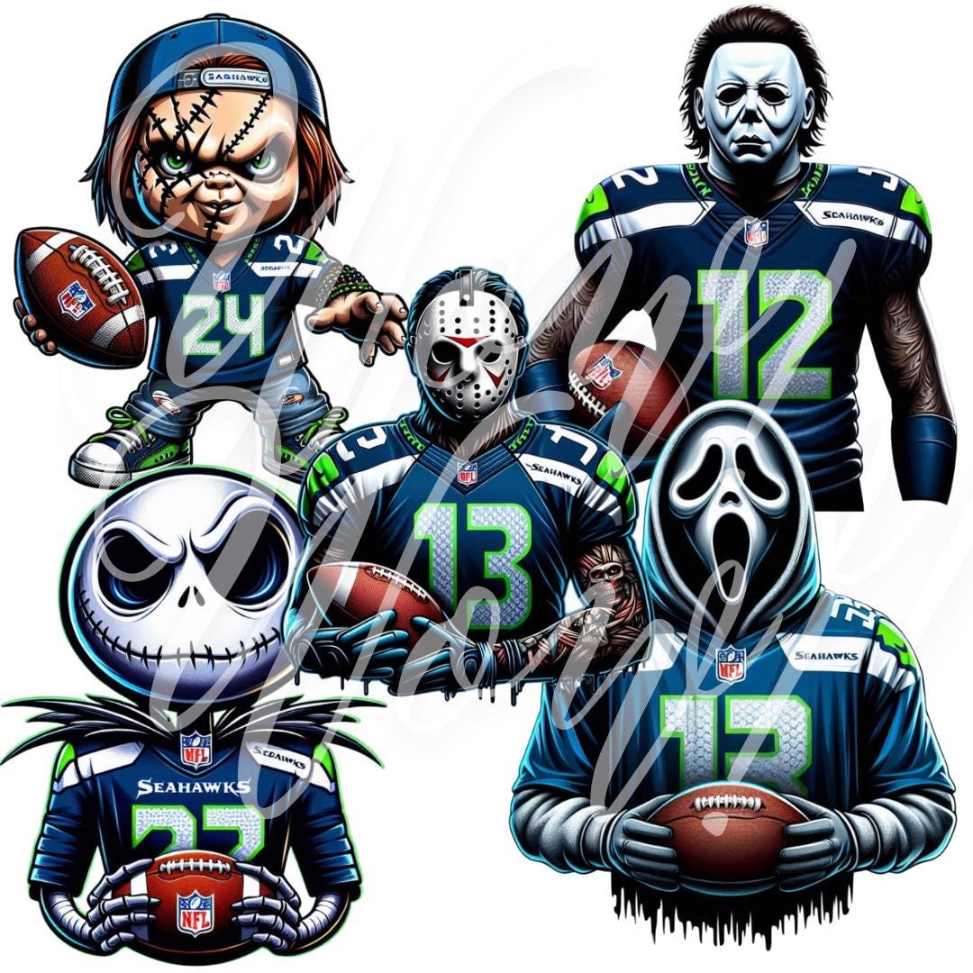 Horror Football 5 Images PNG Digital Download Halloween Jersey BUNDLE ...